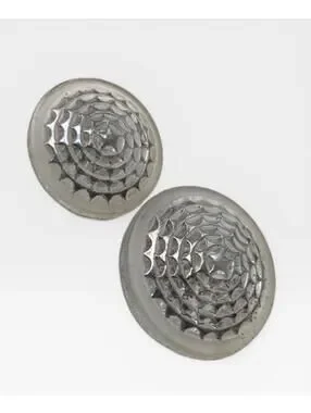 Office | Antique Silver Luster Glass Buttons Dome Star Pattern Shank ...